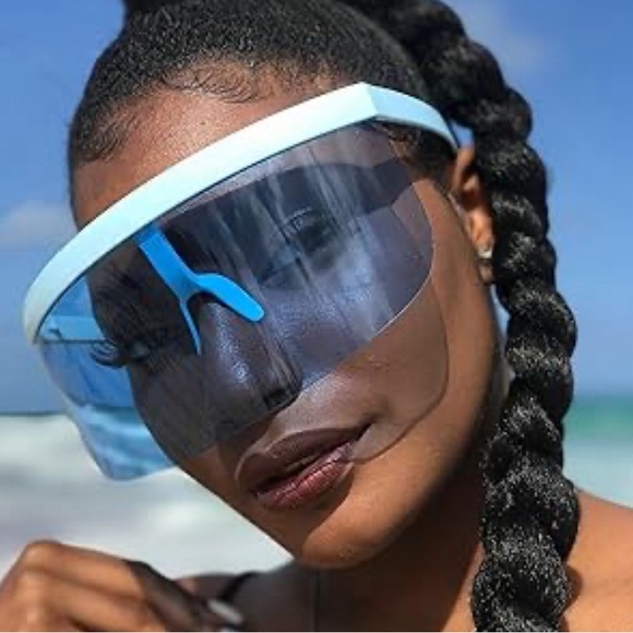 Accessories | New Futuristic Oversized Visor Sunglasses Face Shield Red ...